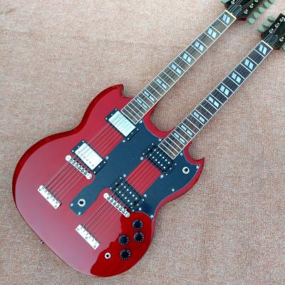 China SG Double Neck Electric Guitar 6 12 Strings Mahogany Body Rosewood Fretboard 22 Frets Wholesale for sale