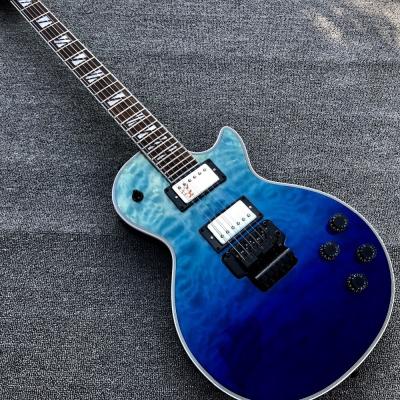 China Custom Shop LP Blue Electric Guitar Rosewood Fingerboard 24 Fret Mahogany Body for sale
