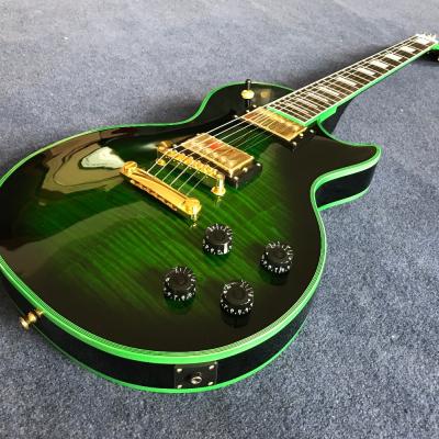 China Custom LP Electric Guitar Mahogany Body Rosewood Fretboard 22 Frets Green Black Burst for sale