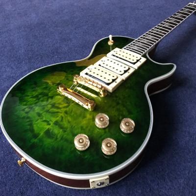 China Custom Shop 3 Pickup Ace Frehley Green Electric Guitar Maple Body 22 Frets for sale