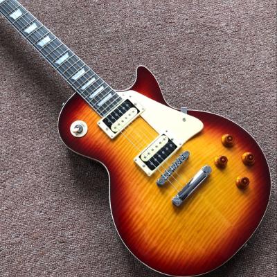 China Custom LP Electric Guitar Flame Maple Top Mahogany Body Ebony Fingerboard 24 Fret for sale
