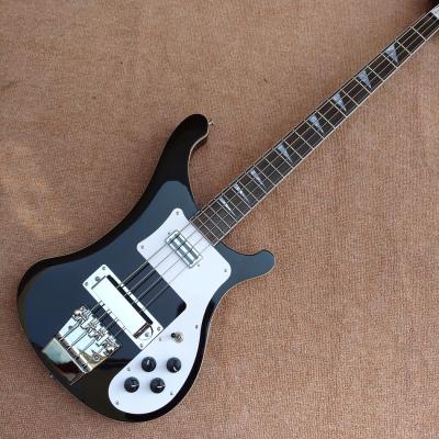 China Rick 4003 Style Electric Bass Guitar 4 Strings Basswood Body Mahogany Neck Black Chrome Hardware for sale