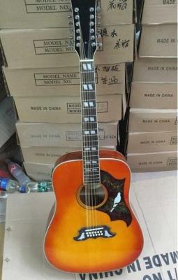 China Chibson G45 12-String Acoustic Electric Guitar Spruce Top Mahogany Neck 21 Frets for sale
