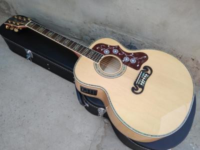 China Nutual 43 inch G200 Classical Acoustic Guitar Solid Spruce Top Flame Maple Back 22 Fret for sale