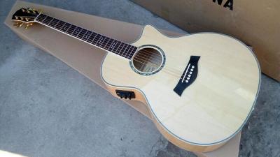 China Solid Spruce Top Cutaway 614 Acoustic Guitar Handmade Maple Back and Sides 22 Frets for sale