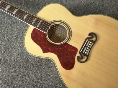 China Left Handed Acoustic Guitar 43 inch SJ200 Maple Back Sides Tiger Stripe Solid Spruce Top for sale