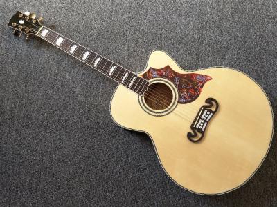 China Custom J200 Acoustic Guitar Cutaway Maple Body Mahogany Neck Rosewood Fretboard 20 Frets Pickup Hardcase for sale