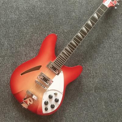 China Mahogany Semi Hollow Electric Jazz Guitar 24 Fret 12 String Rickenbacker 360 Style Cherry Red for sale