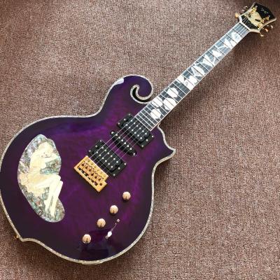 China Custom Purple Electric Guitar 22 Fret Maple Body Mahogany Neck Rosewood Fingerboard for sale
