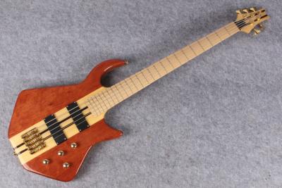 China 5 String Butterfly Electric Bass Guitar Alien Spider Neck Thru Body 24 Fret Brazil Wood for sale
