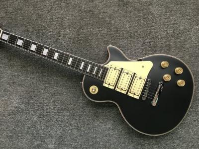 China Flame Top Matte Black LP Electric Guitar 3 Pickups 22 Fret Ace Frehley Budokan Vintage for sale