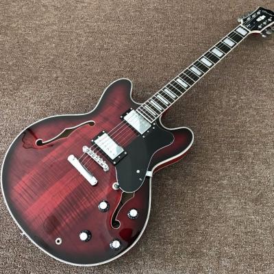 China Hollow Body Jazz Electric Guitar Maple Top 22 Fret Brazil Wood Bow Mahogany Neck Rosewood Fingerboard for sale