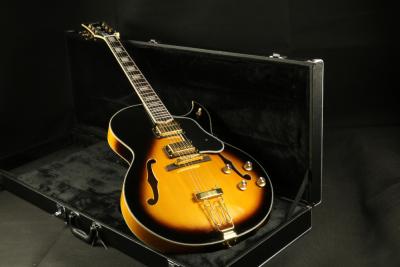 China Blackburst Thick Hollow Body Electric Guitar with 22 Fret Maple Neck Rosewood Fingerboard for sale