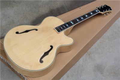 China Custom Semi Hollow Electric Guitar Kit 22 Fret Maple Body Rosewood Fretboard Abalone Inlay for sale