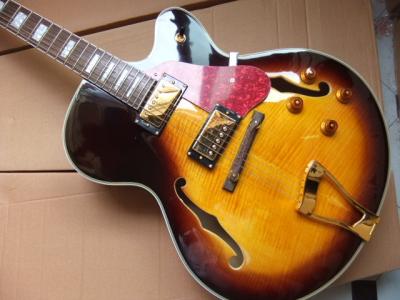 China Custom L5 Jazz Electric Guitar Semi Hollow Body Mahogany 22 Fret Sunburst for sale