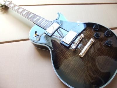 China Custom LP Hollow Body Electric Guitar Amber Mahogany 22 Fret Brazil Wood Bow for sale