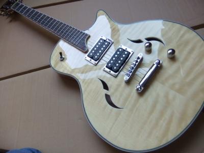 China Wholesale T5 Semi Hollow Electric Guitar Natural Burst Mahogany Body 22 Fret Rosewood Fingerboard for sale