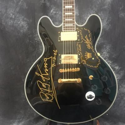 China Hollow Jazz Guitar BB King Crown Electric Guitar Maple Body 22 Fret Black for sale