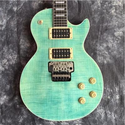 China LP Electric Guitar Mahogany Body 24 Fret Double Sway Floyd Rose Tremolo Custom for sale