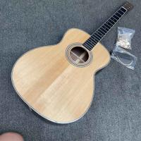 China Custom 40 inch OM45 Body DIY Acoustic Guitar Kit Spruce Top Rosewood Fingerboard No Painting for sale