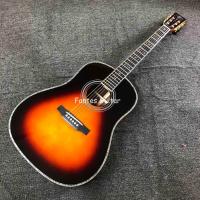 China Custom Solid Cocobolo Dreadnought Acoustic Guitar Sunburst 20 Frets Spruce Top for sale