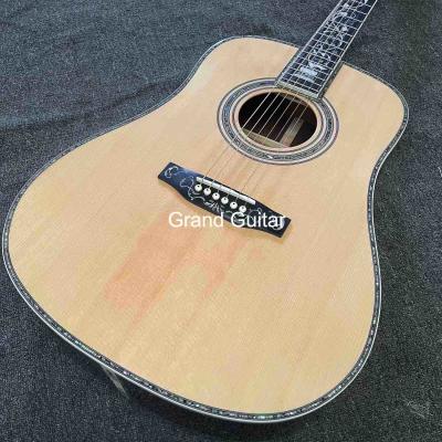 China Custom Deluxe Solid Spruce Top Dreadnought Acoustic Guitar 41 Inch Ebony Fingerboard for sale