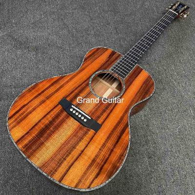 China Grand OM Guitar Solid KOA Back Side Acoustic Guitar, Customized Logo on Headstock for sale