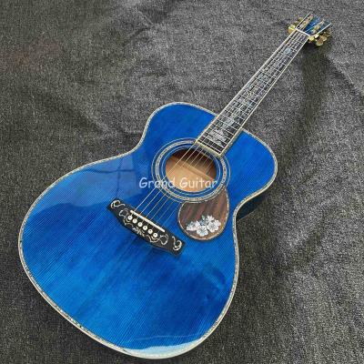 China Custom Martin Style OM Acoustic Guitar Solid Flamed Maple Back Side Spruce Top 20 Frets OEM for sale
