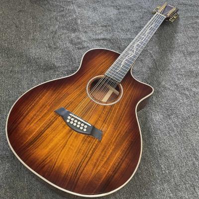 China Custom 12 String KOA Acoustic Guitar Gloss Body Matt Neck 20 Frets OEM for sale