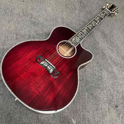 China Custom 43 Inch Jumbo SJ200 Cutaway Solid KOA Acoustic Guitar with S1-PRO V3 Pickup for sale