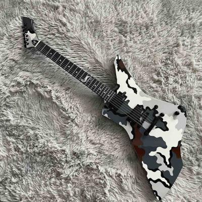 China Custom Snake Byte James Hetfield Signature Camo Electric Guitar 9V Active EMG Pickups Black Hardware for sale