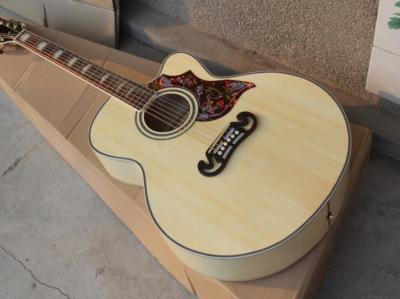 China Custom H-Bird Acoustic Electric Guitar Cutaway G200 Body Spruce Top 21 Frets for sale