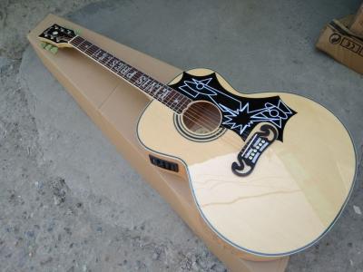 China Flame Maple Custom G200 Acoustic Guitar with Elvis Presley Fretboard Inlays 20 Frets for sale