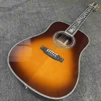 China Custom D Body Life Tree Inlay Sunburst Acoustic Electric Guitar 20 Frets Ebony Fingerboard for sale