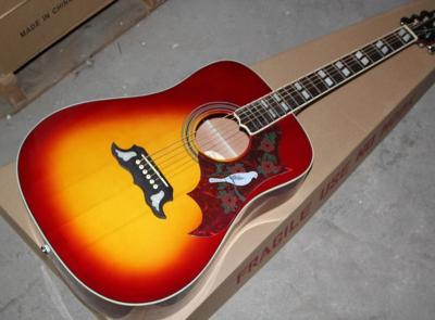 China Custom 41 inch Acoustic Electric Guitar Dreadnought Style Solid Spruce Top 20 Frets Tobacco Sunburst for sale