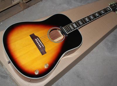 China Factory 41 Inch Solid Top Acoustic Guitar Tobacco Sunburst 70th Anniversary John Lennon with Electric Pickup for sale