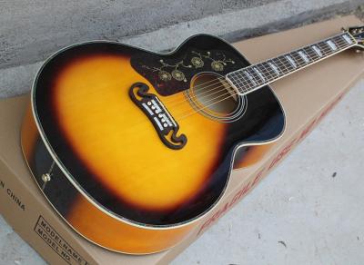 China Factory Custom 43 inch Acoustic Electric Guitar 20 Frets Tobacco Sunburst Left Handed Solid Spruce Top for sale