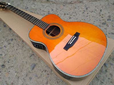 China Orange 28 Style Classic Acoustic Guitar Solid Spruce Top Ebony Fretboard OM Body 22 Frets for sale