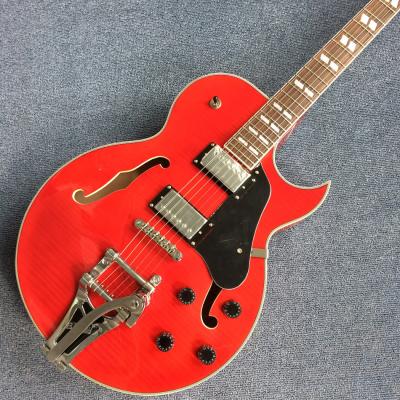 China Hollow Body Jazz Electric Guitar 22 Fret Mahogany Body Rosewood Fingerboard Cherry Burst for sale