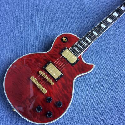 China New Style LP Electric Guitar Ebony Fingerboard 22 Fret One Piece Neck Mahogany Body Red Wine for sale