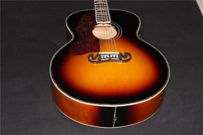 China Left Handed Jumbo Acoustic Electric Guitar 43 Inch Maple Body Rosewood Fingerboard Sunburst for sale
