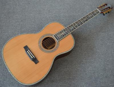 China Custom 39 Inch Acoustic Guitar Ebony Fingerboard Abalone Inlays 22 Frets for sale