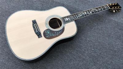 China 41 inch Acoustic Guitar Solid Spruce Top Ebony Fingerboard Rosewood Back Sides Real Abalone Inlays for sale