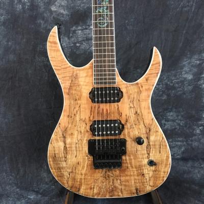 China 6 String Brown Quilted Finish Jackson Electric Guitar Basswood Body 21 Fret Black Hardware for sale