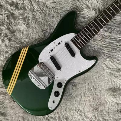 China Custom Fender Mustang Style Electric Guitar Metallic Green S-S Pickups Chrome Hardware 22 Frets for sale