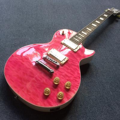 China Mahogany LP Electric Guitar 22 Fret Ebony Fingerboard Quilted Maple Top Real Abalone Inlay for sale