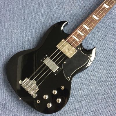 China Custom 4 String Bass Guitar Rosewood Fingerboard Mahogany Body 22 Fret Black for sale