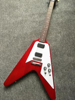China Custom Red Flying V Electric Guitar 22 Fret Mahogany Body Rosewood Fingerboard for sale
