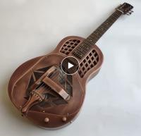 China 19 Series Metal Body Resonator Guitar Brass Duolian Style 6 String Acoustic for sale