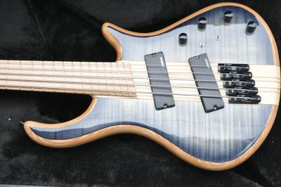 China Custom 5 String Fanned Frets Bass Guitar Neck Through Body 24 Fret Maple Neck for sale
